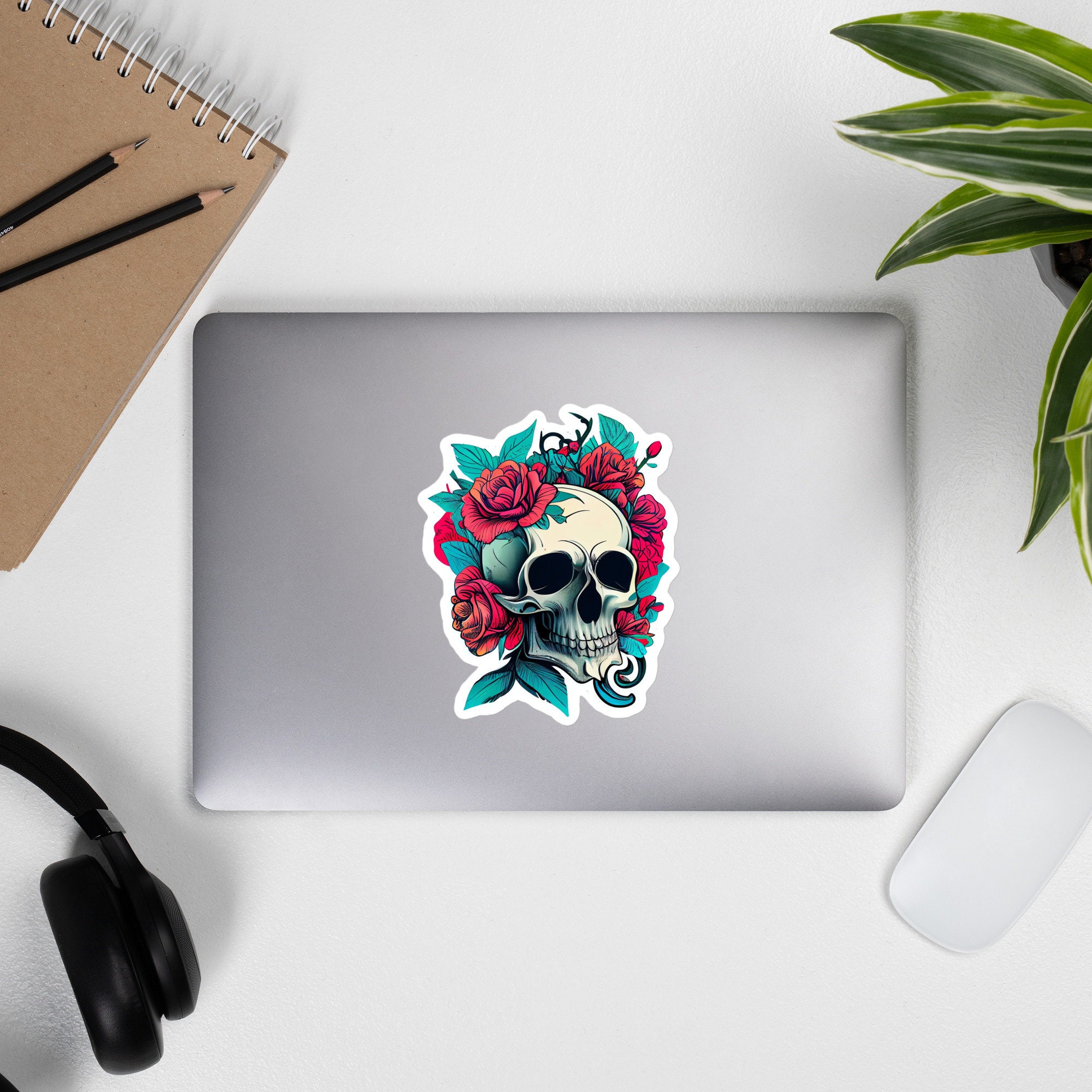 Stylish and Chic Skull and Roses Stickers for Any Occasion – Skull ...