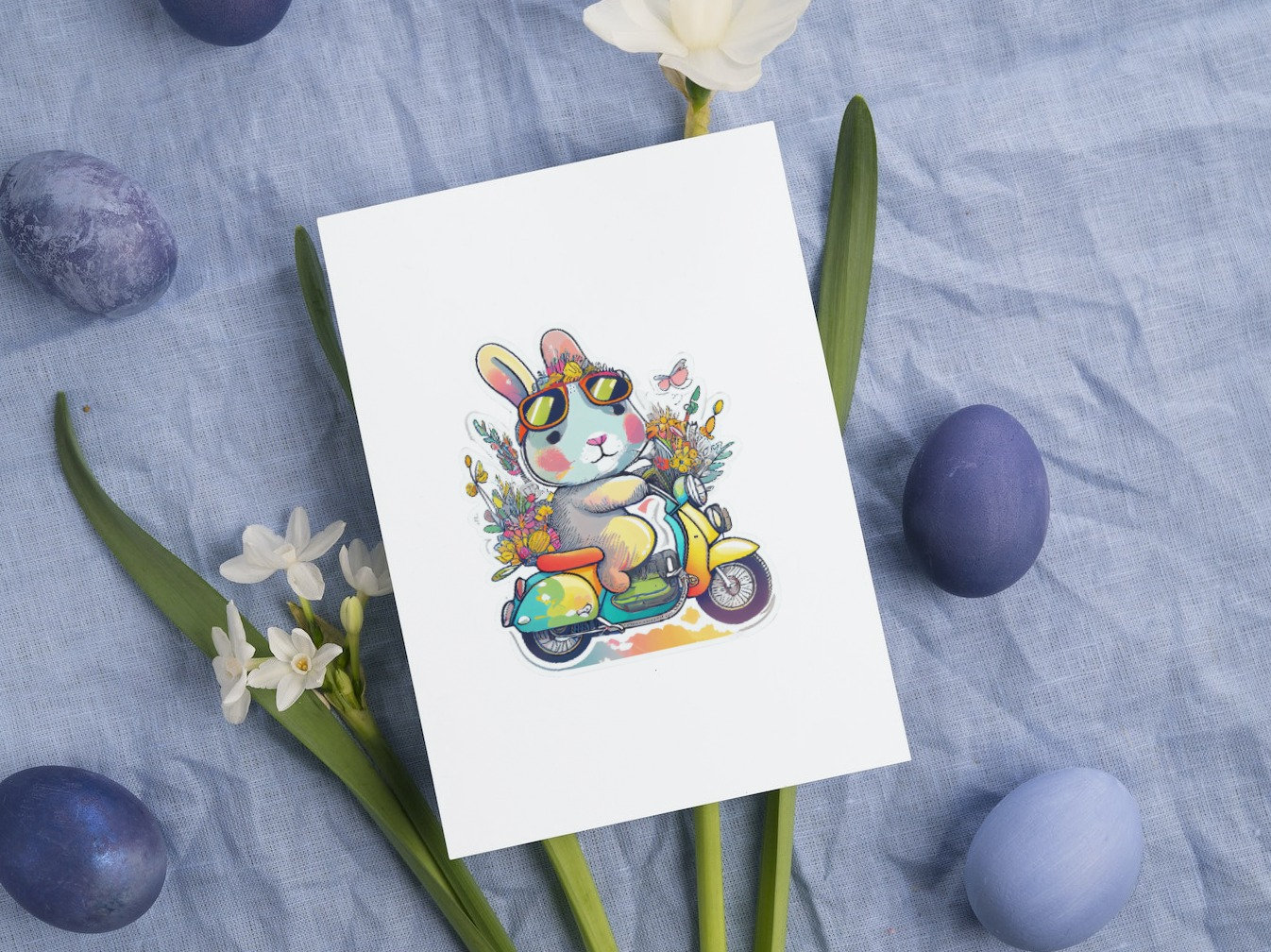 5 Awesome Easter Bunny Biker Stickers Pack for your Collection ...