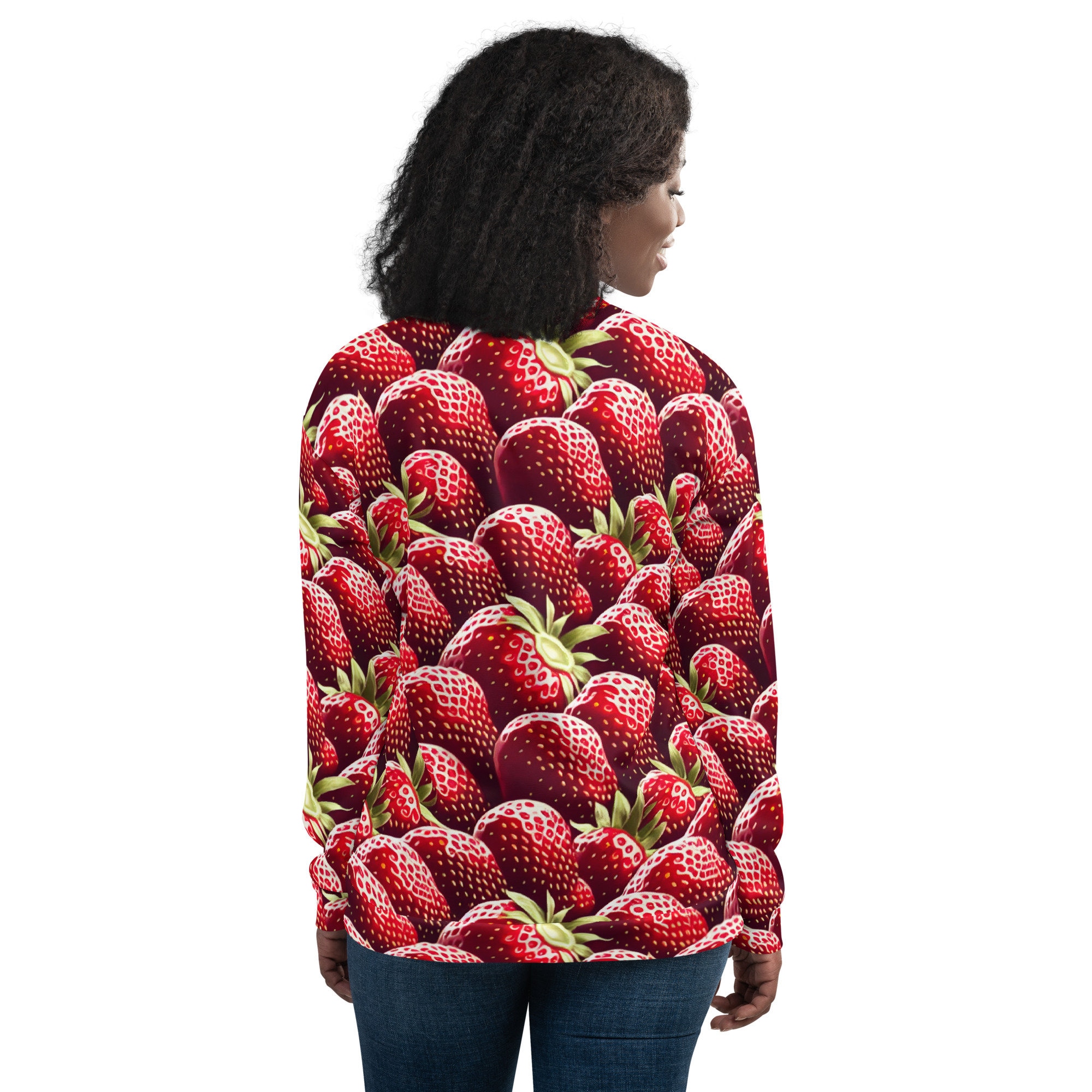 Trendy Fruit Print Bomber Jacket, Versatile Outerwear for All Seasons ...