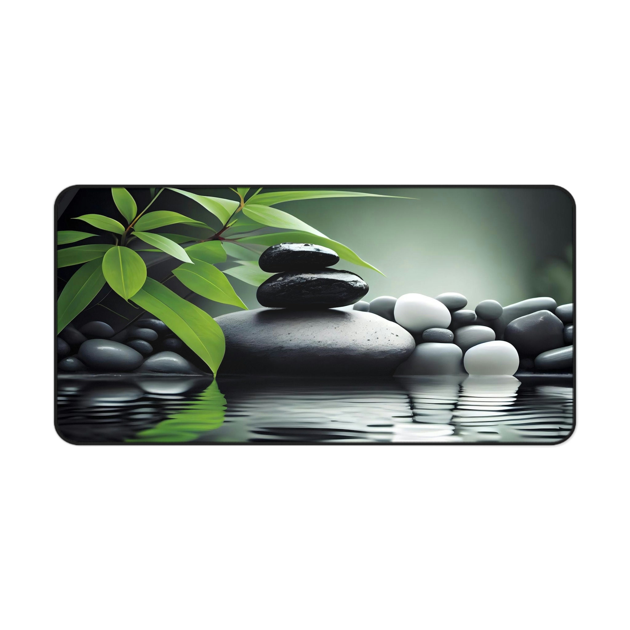 Tranquil Zen Pebbles XXL Desk Mat – Calm Your Space with this Zen Desk ...