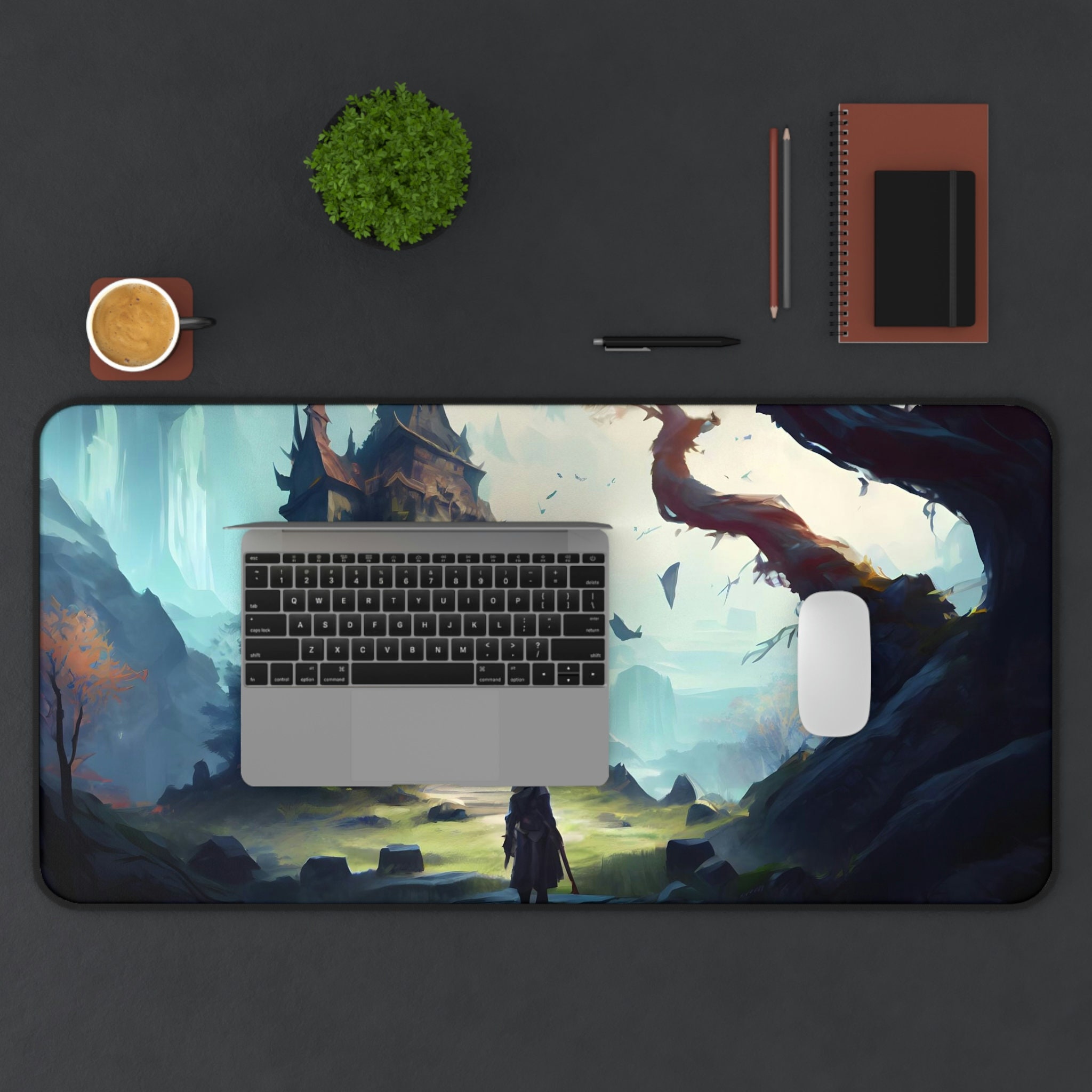 Epic RPG Fantasy Landscape Desk Mat – Protect Your Desk with Our Large ...