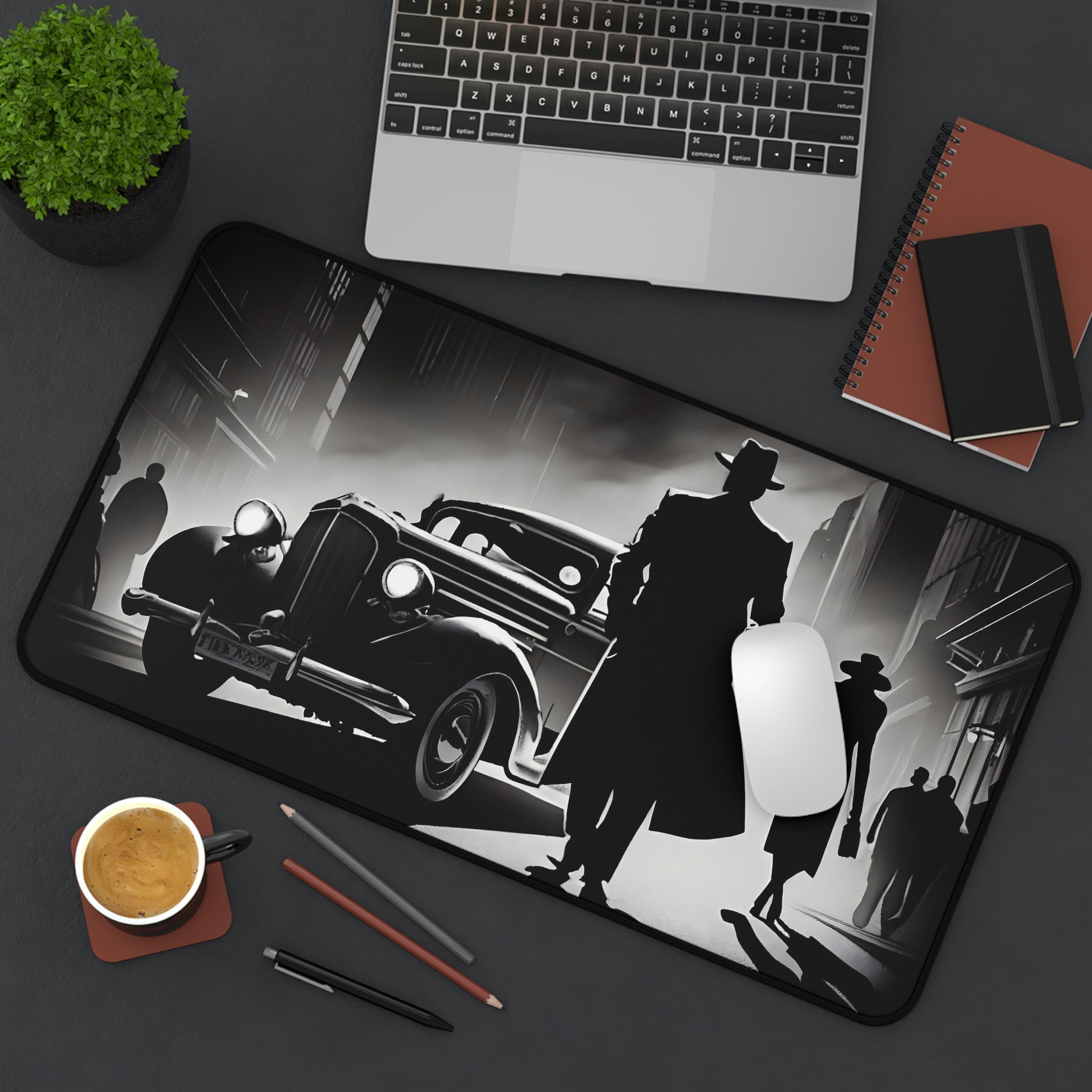 Atmospheric Film Noir XXL Desk Mat – Add Classic Cinema to your Work ...