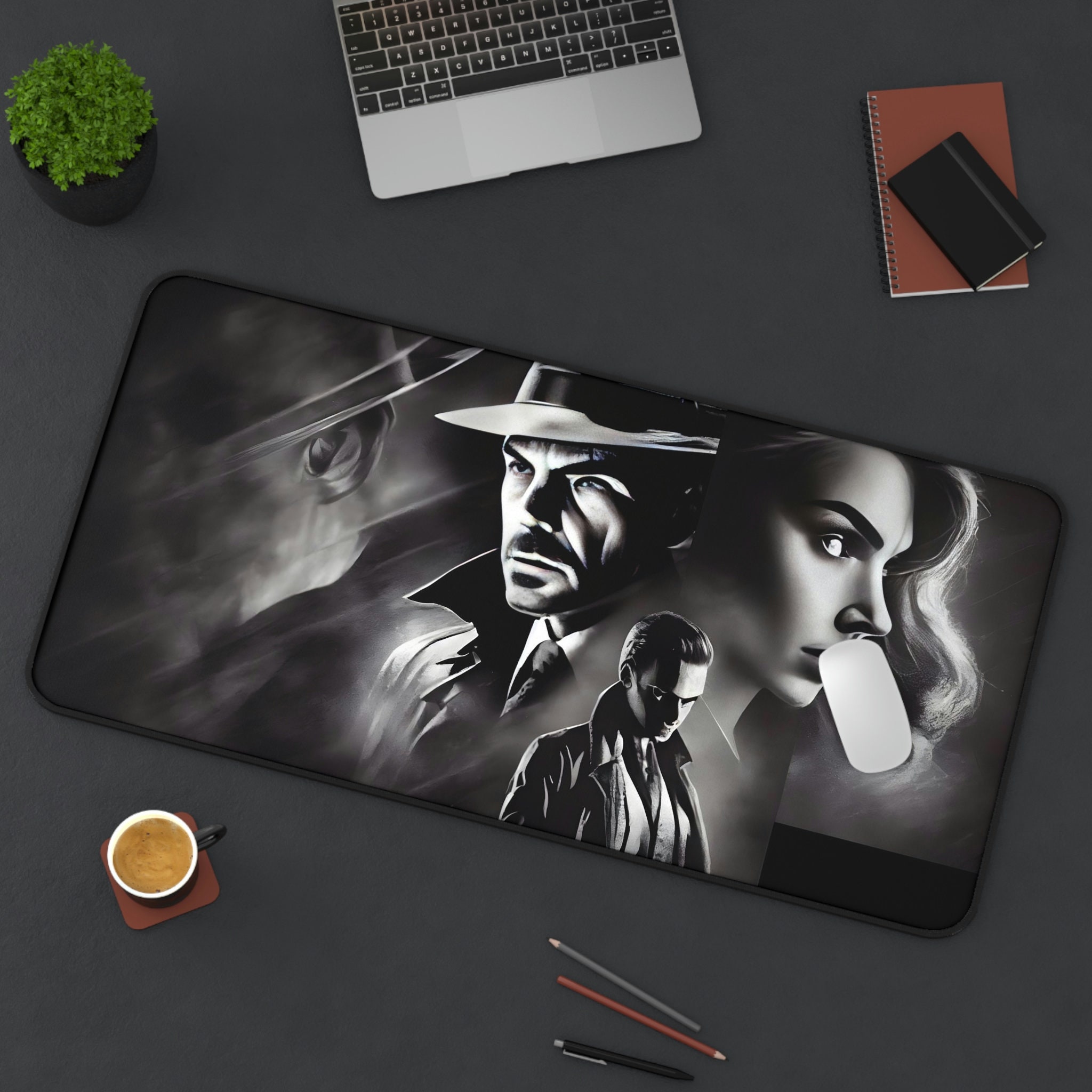 Atmospheric Film Noir XXL Desk Mat – Add Classic Cinema to your Work ...