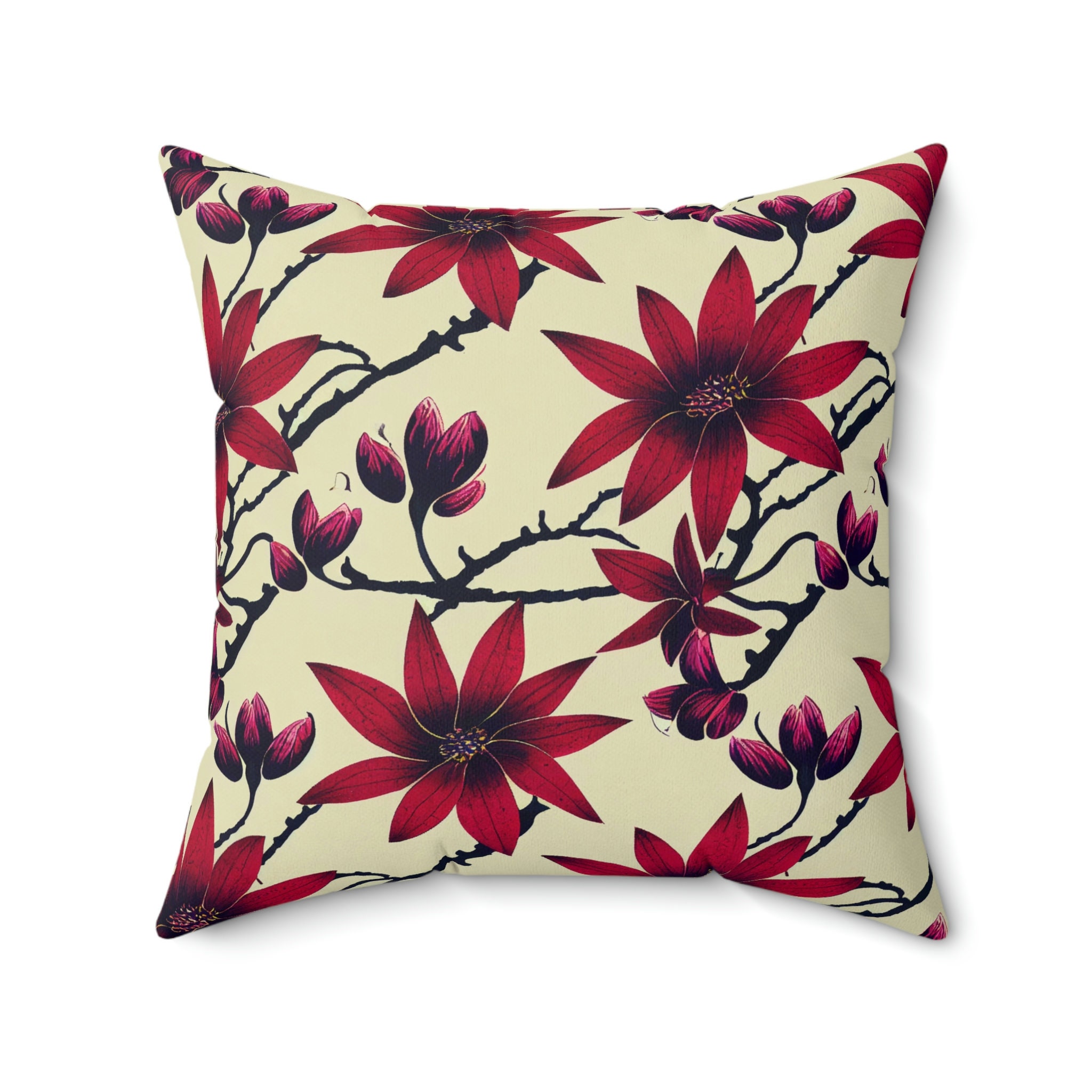 Colorful Square Pillows with Elegant Floral Designs | 4 Sizes ...