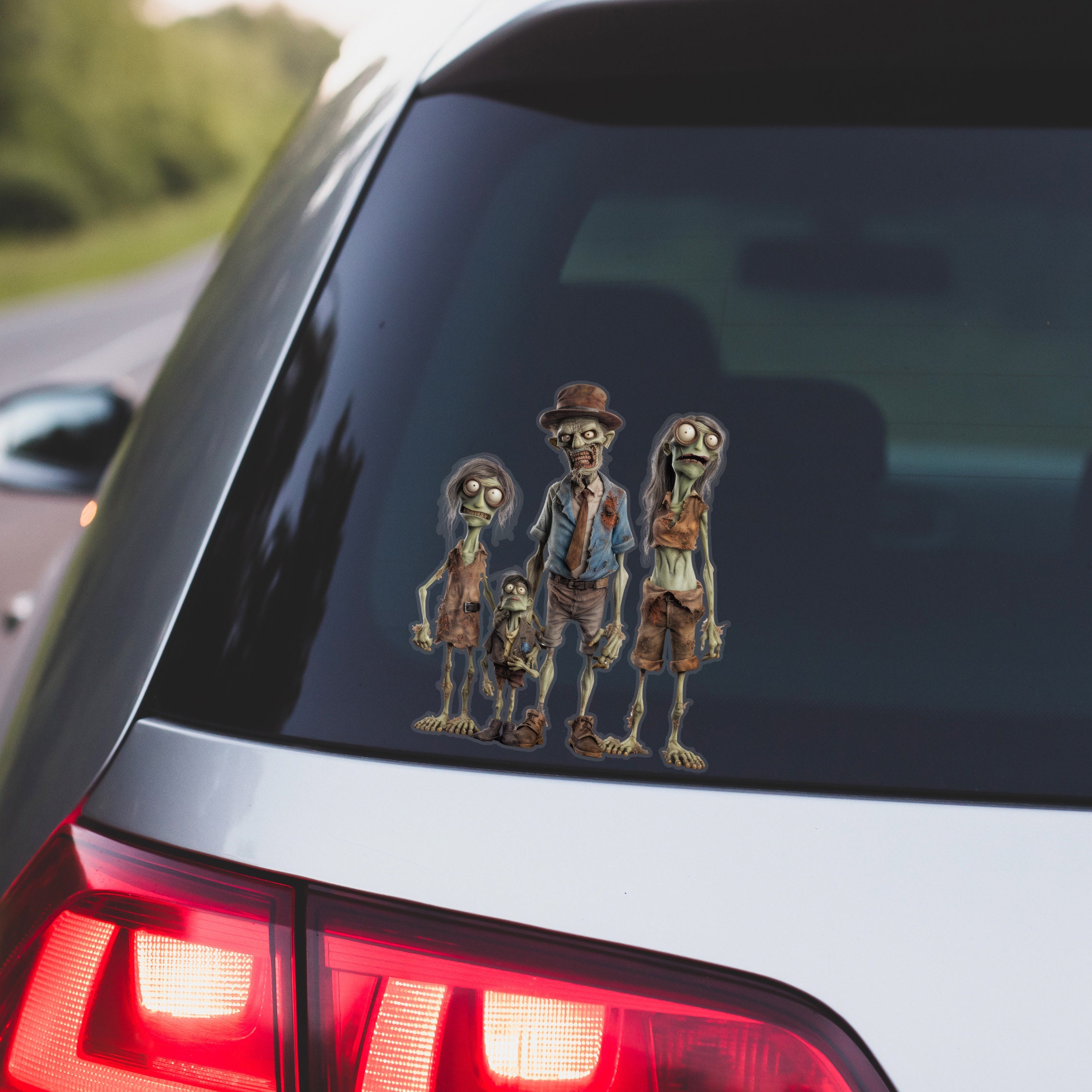 Zombie Family Car Decal – Hilarious Funny Undead Family Bumper Sticker ...