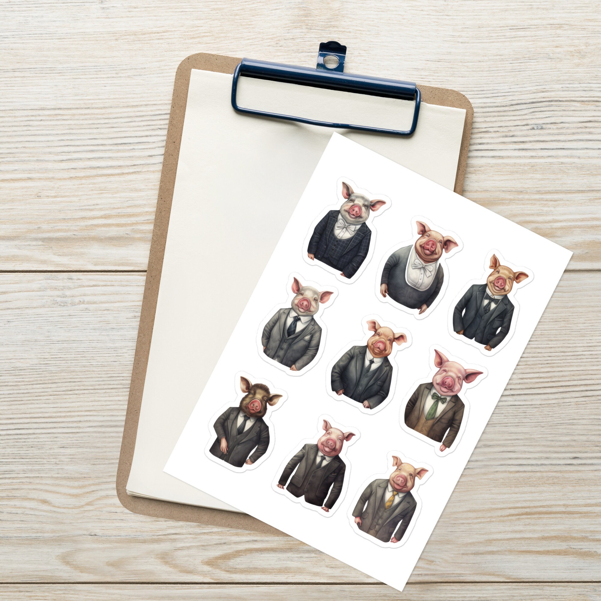 Gentleman Pig Decal Set – Sophisticated Sticker Sheet for Dandy Looks ...