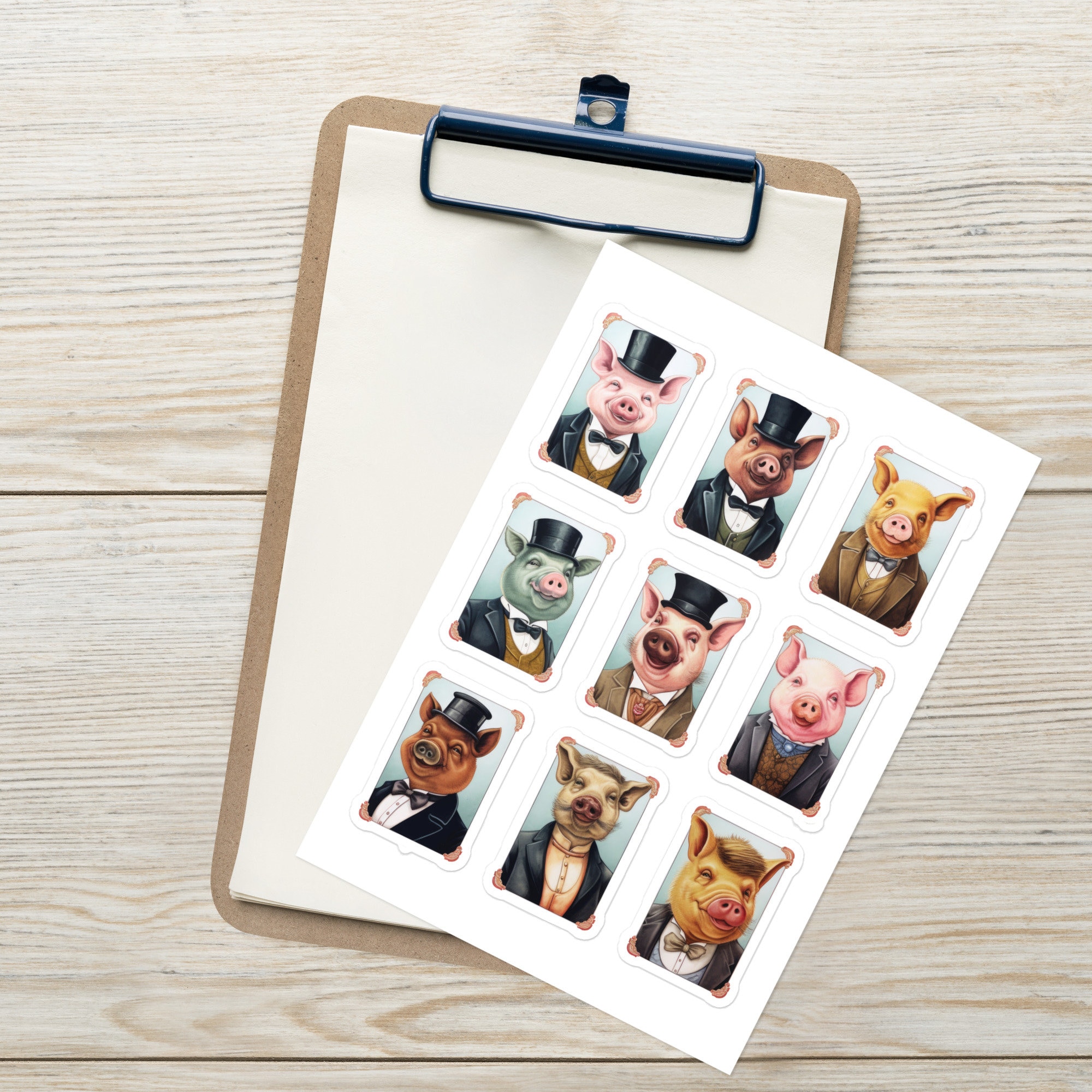 Gentleman Pig Decal Set – Sophisticated Sticker Sheet for Dandy Looks ...